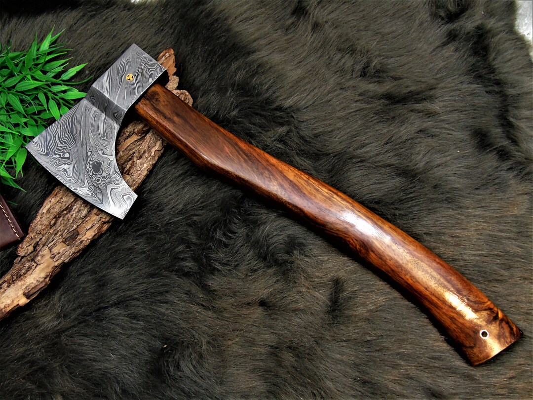 Viking Ax Damascus Steel With Scabbard Hand Forged Medieval Ax - Etsy