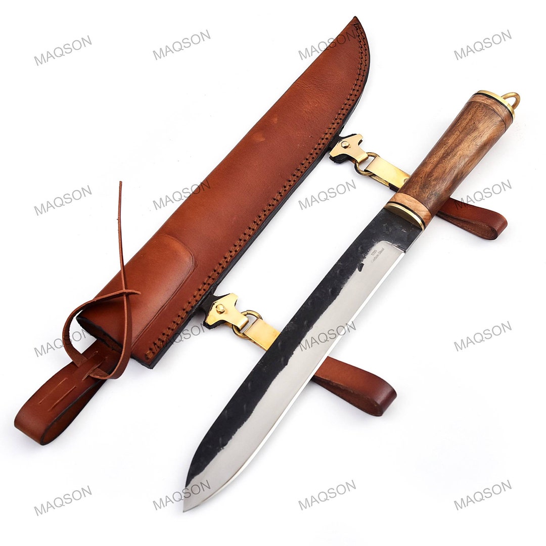 Medieval Work Knife Celtic Viking Hardwood Leather Sheath Sax Style ...