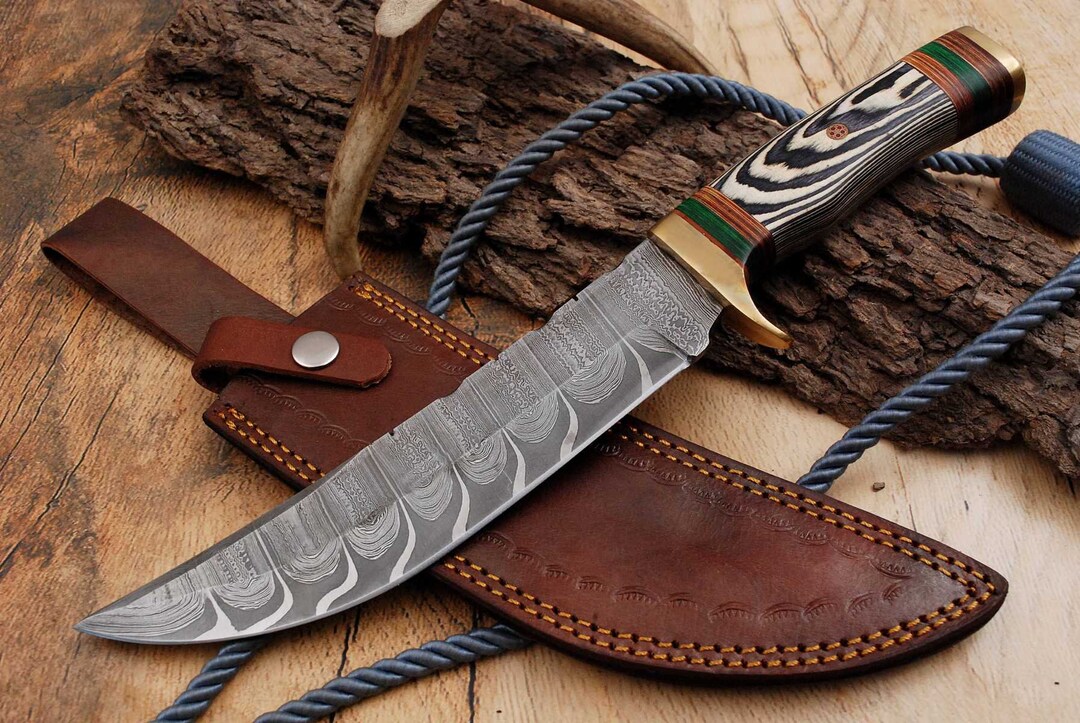 Xxxlbowie Damascus Knife Hunting Knife Pocket Knife Damascus Knife Mega LANG MAQ2005 - Etsy