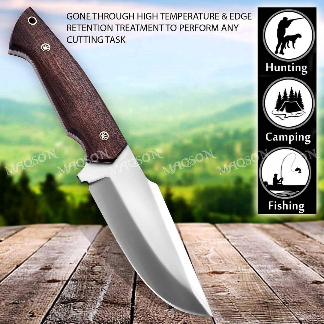 Hunting Knife Walnut Wood Handel D2 Steel Handmade Stainless MAQ1321 - Etsy