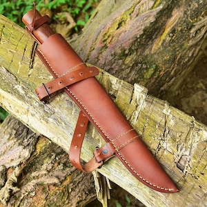 Medieval Work Knife Celtic Viking Hardwood Leather Sheath Sax Style ...
