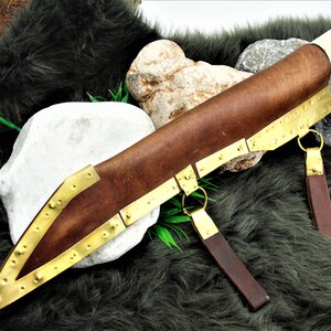 Medieval Work Knife Celtic Viking Hardwood Leather Sheath Sax Style ...