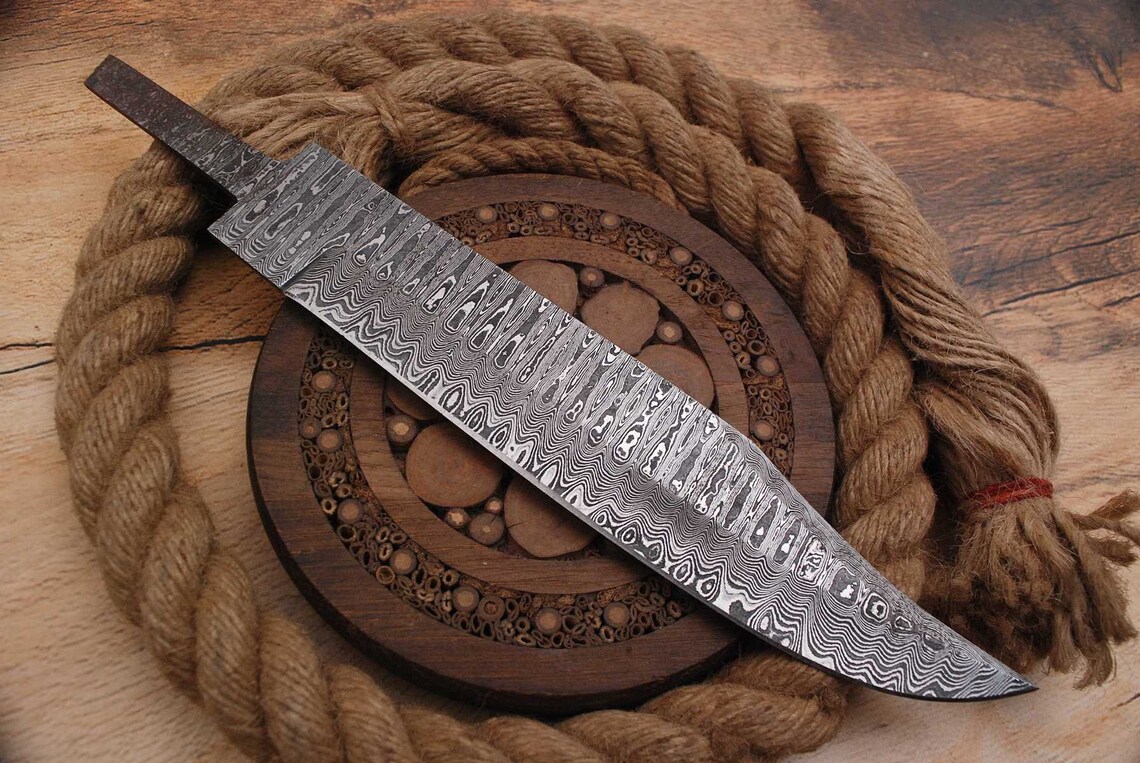 Damascus Blade, Hand-forged Damascus Blank Blade 6031EA - Etsy