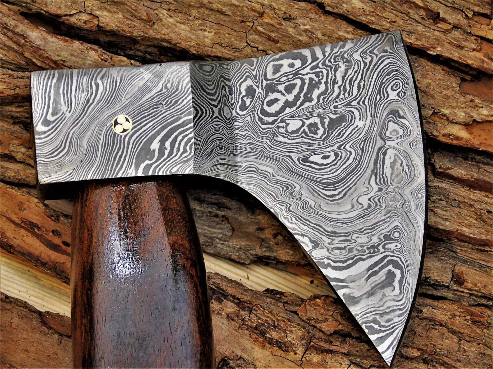Viking Ax Damascus Steel With Scabbard Hand Forged Medieval Ax - Etsy
