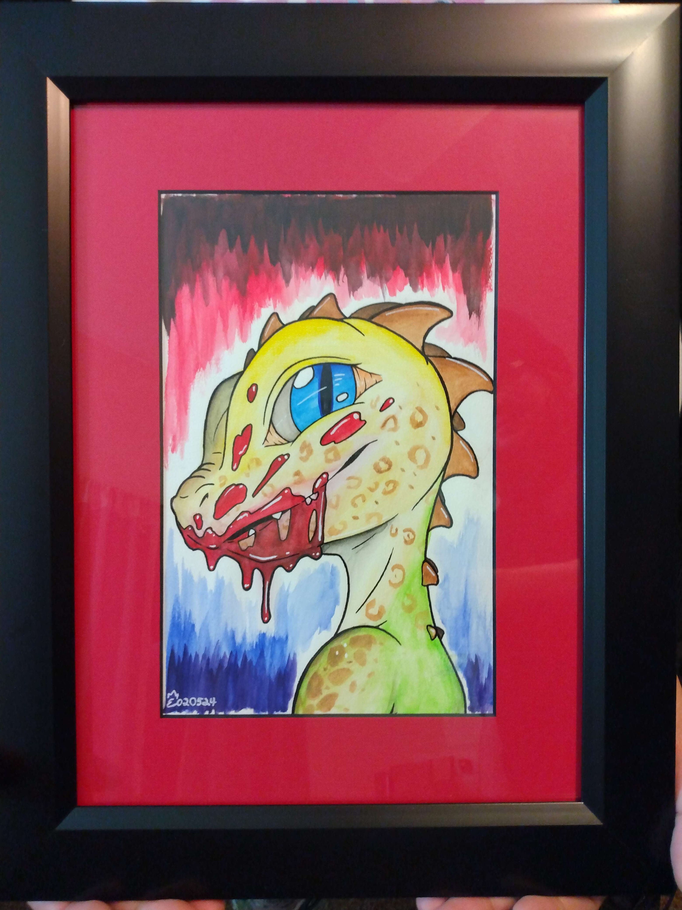 GORE Furry Traditional Art - Messy Eater - Watercolor Framed Art - Etsy