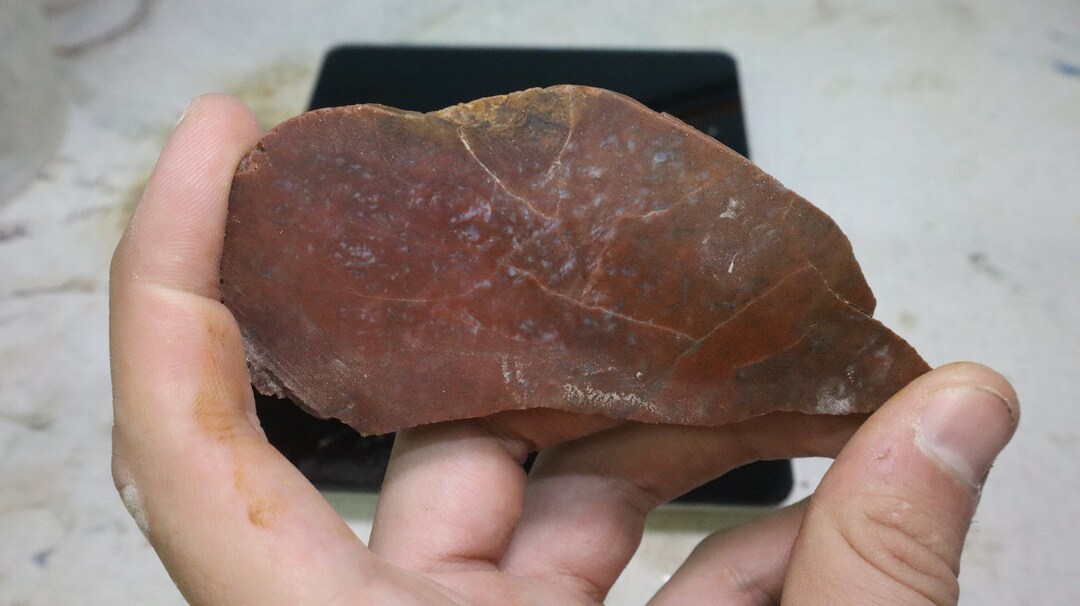 Beautiful 56 Gram Unpolished Slab of Red and White Plume Jasper - Etsy