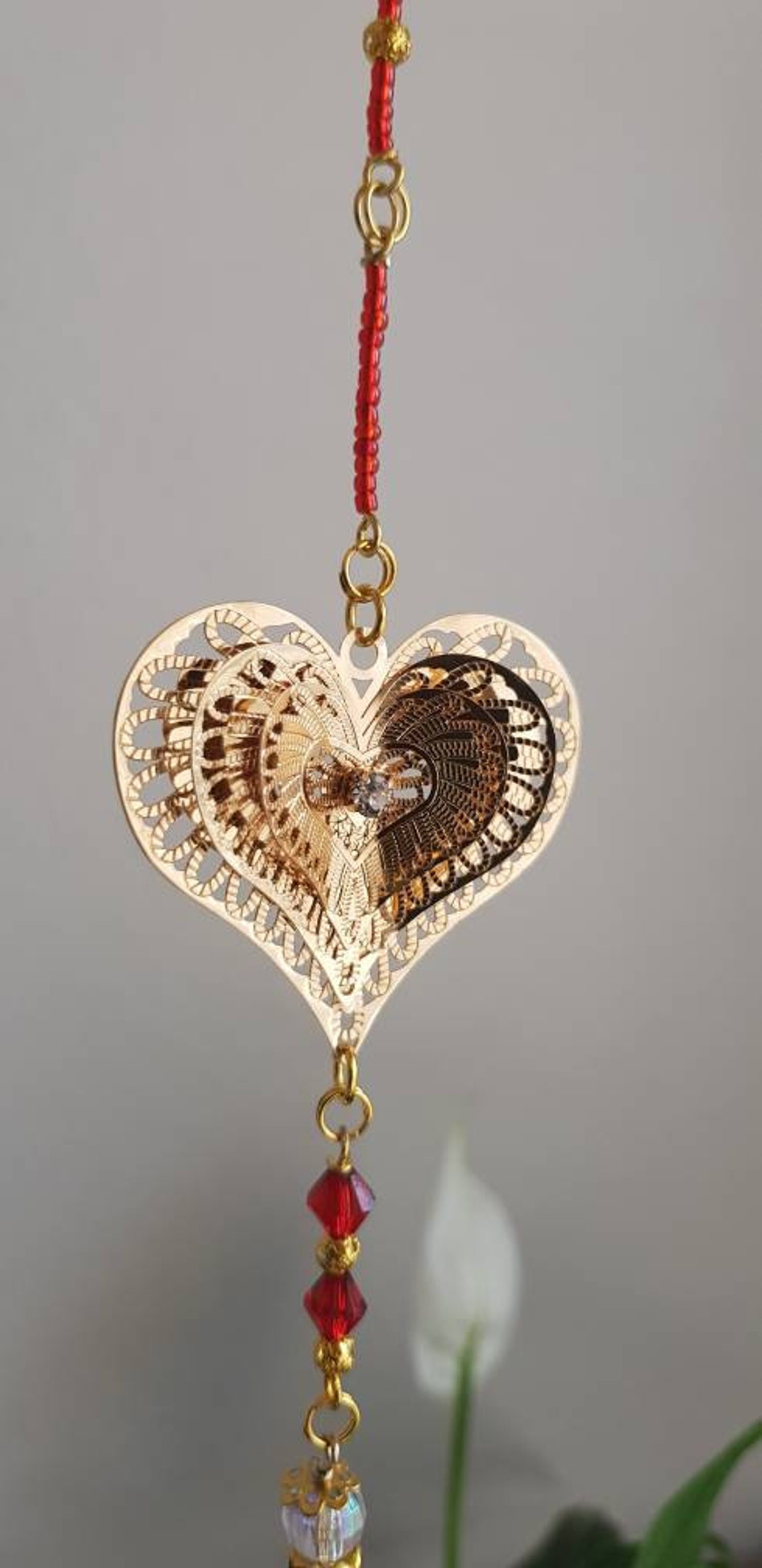 Corazón colgante decorativo. Inspirado en Suncatcher's. | Etsy