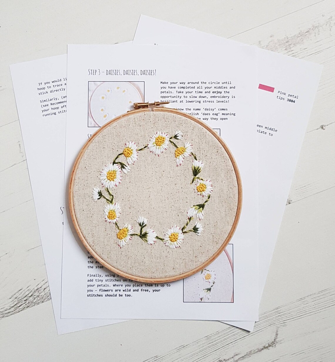 PDF Pattern Instant Download Daisy Chain Embroidery | Etsy