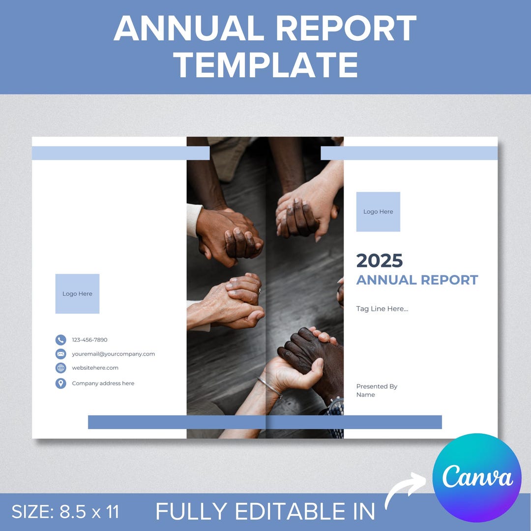 Editable Nonprofit Annual Report Canva Digital Template, Custom Impact ...