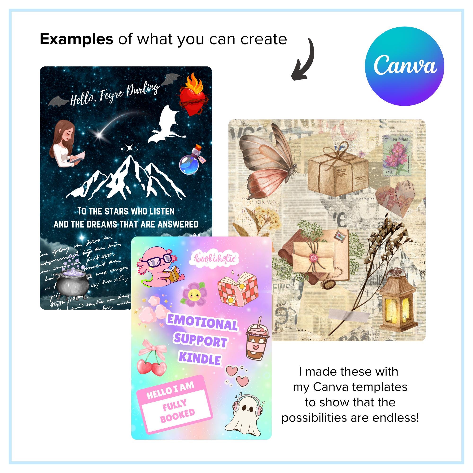 Kindle Insert Canva Digital Templates, Custom DIY Kindle Inserts for ...