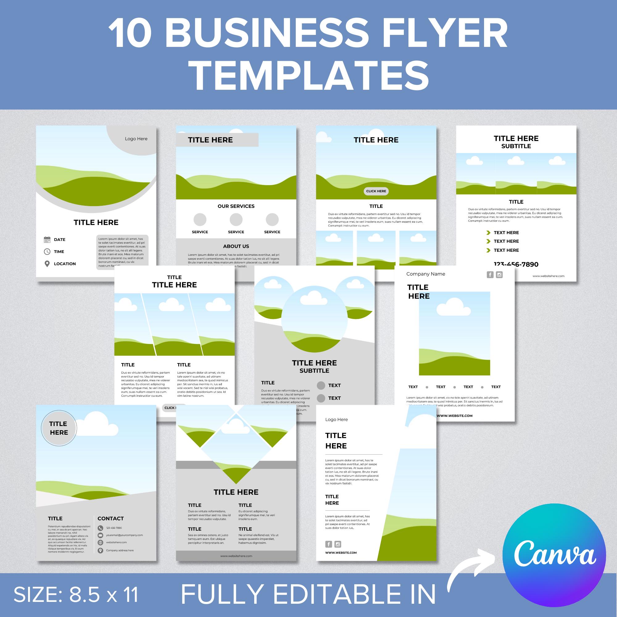 Editable Business Flyers Canva Digital Template, Custom Digital Flyers ...
