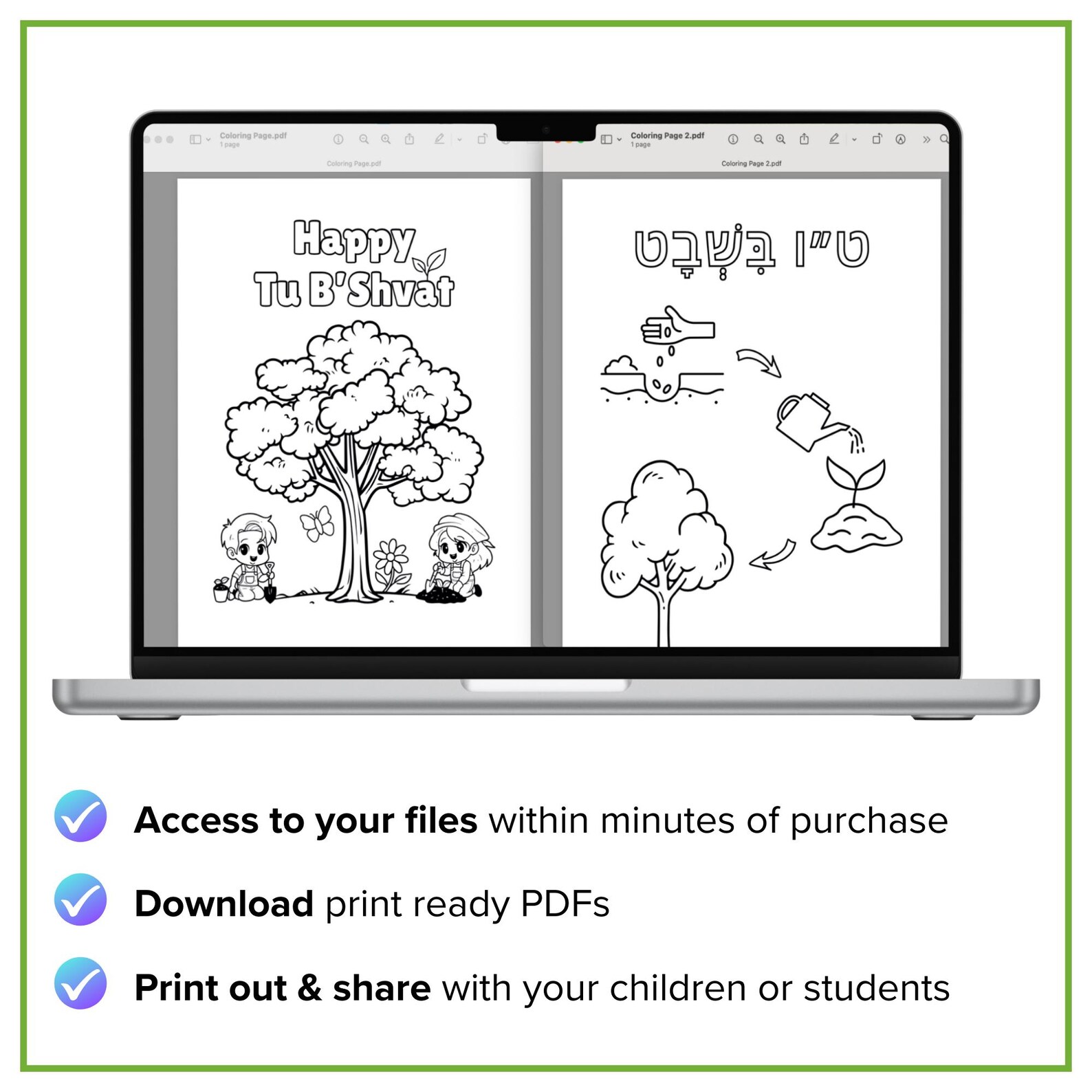 Tu B'shvat Activity Worksheets for Classroom, Children's Tu B'shvat ...