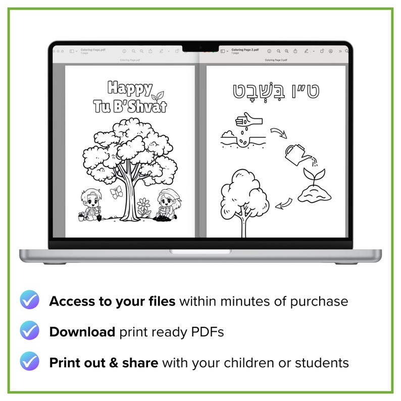 Tu B'shvat Activity Worksheets for Classroom, Children's Tu B'shvat ...