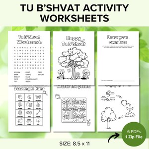 Tu B'shvat Activity Worksheets for Classroom, Children's Tu B'shvat ...