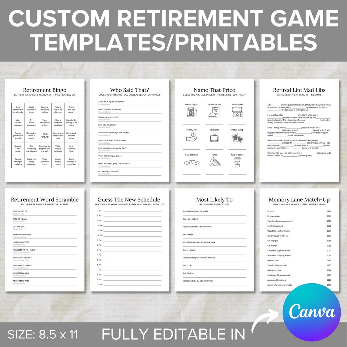 Ultimate Retirement Party Games Bundle, Fun & Interactive Games for ...