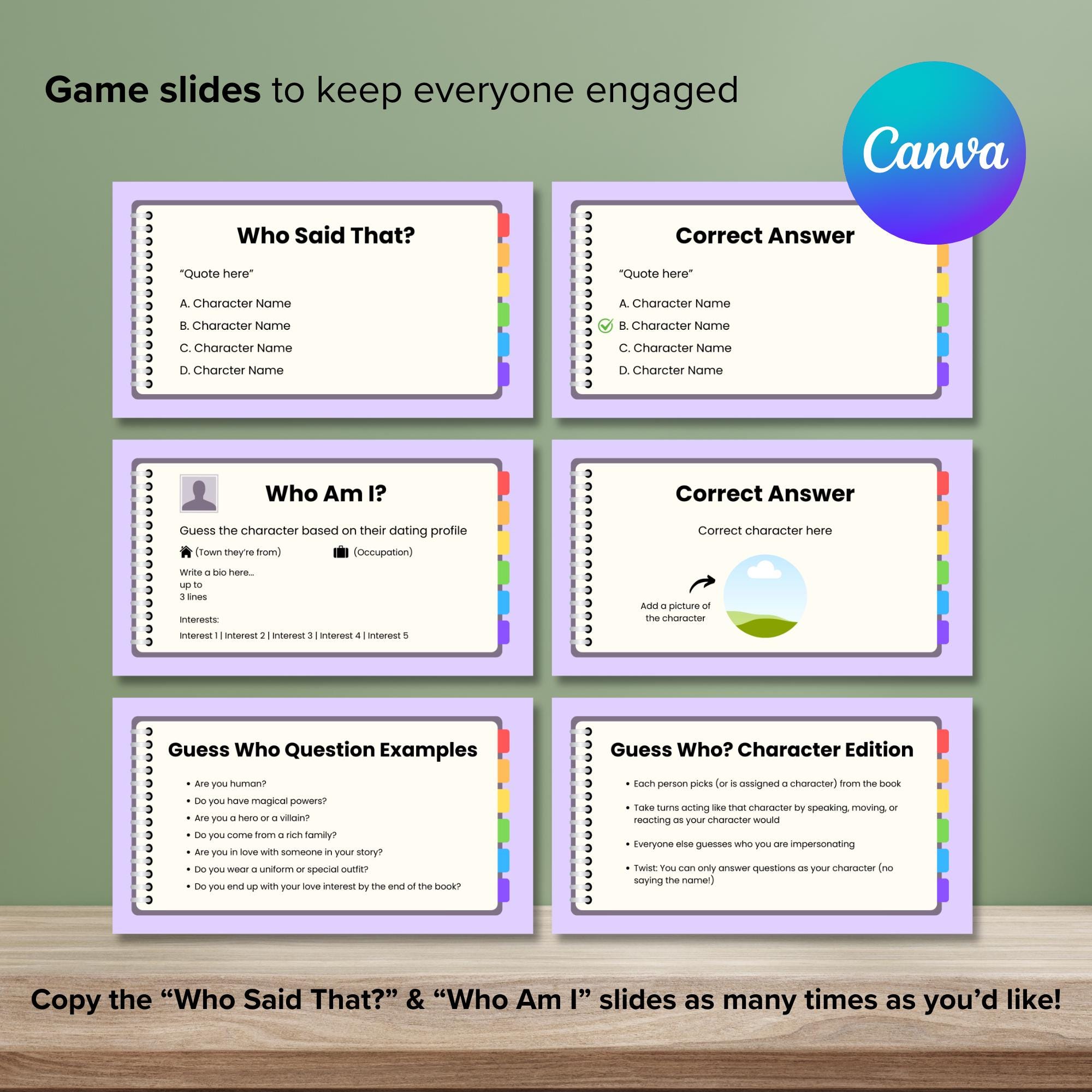 Editable Canva Book Club Slideshow, Book Discussion Slides, Interactive ...