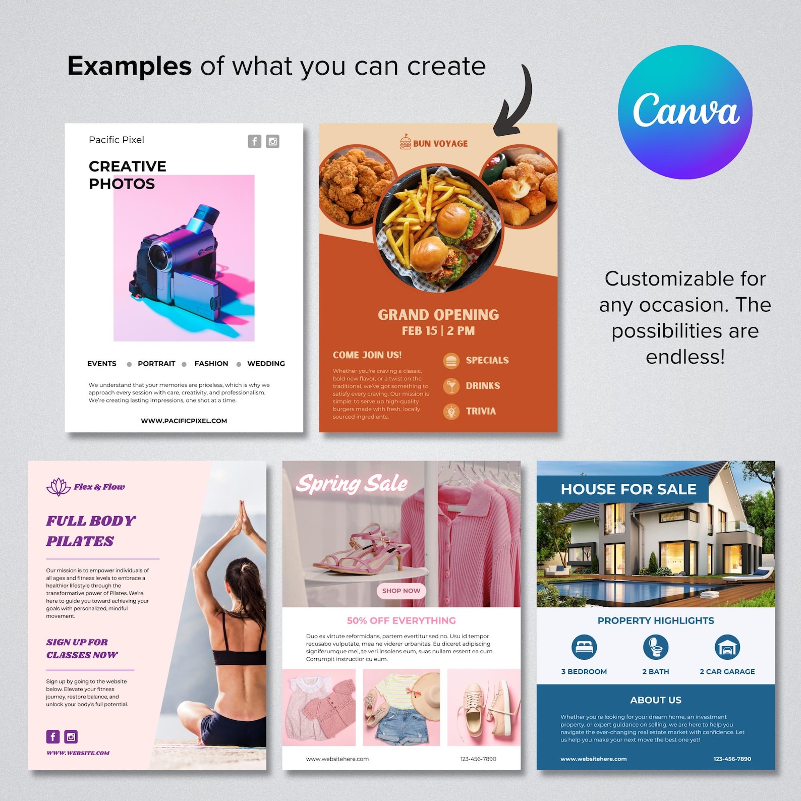 Editable Business Flyers Canva Digital Template, Custom Digital Flyers ...