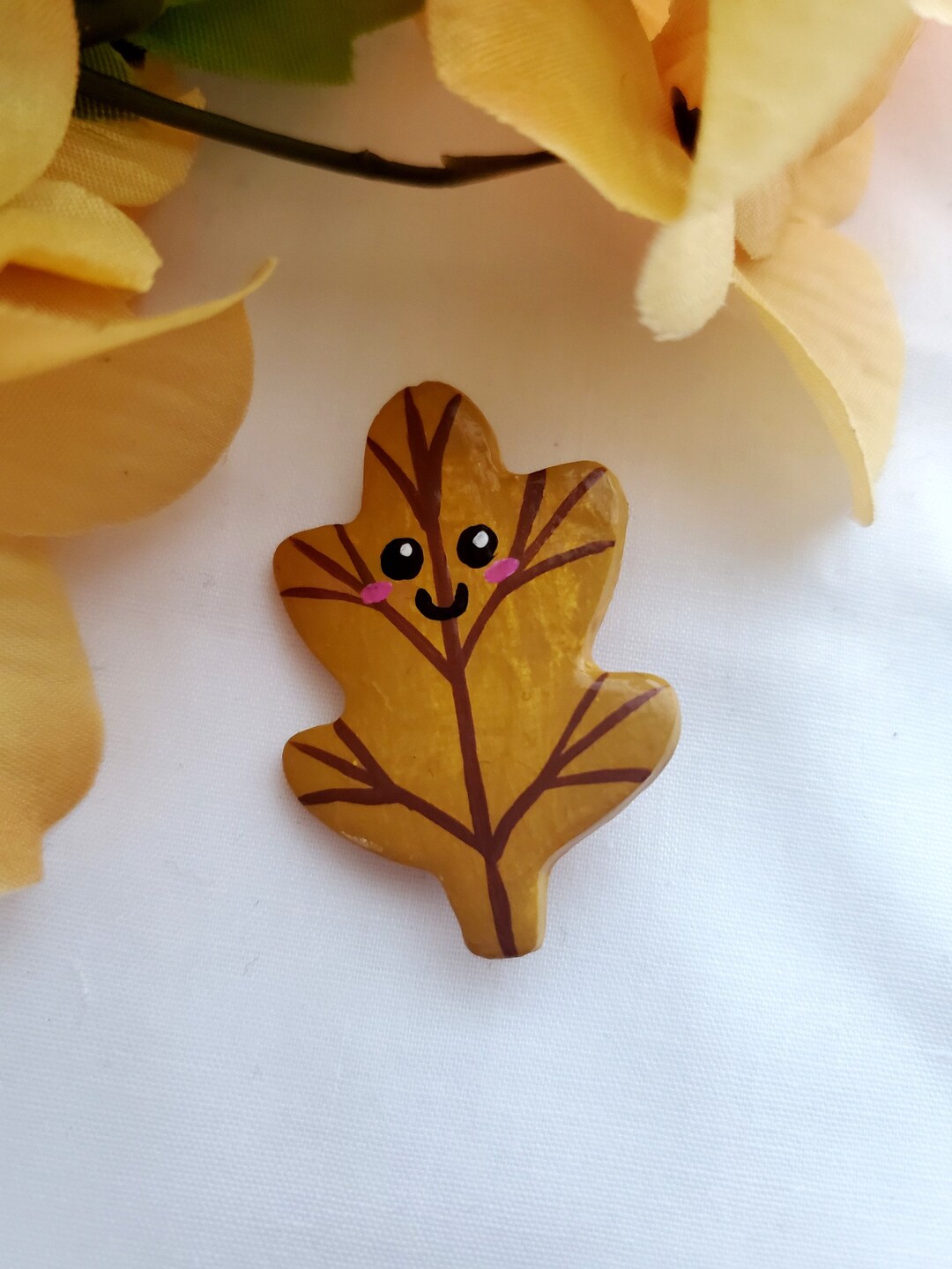 Leaf Pin, Clay Pin, Fall Pin, Hand Painted Pin, Brooch, Cute Pin, Gift ...