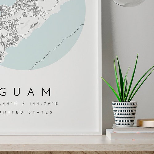 Map of Guam Guam Map Minimalist Map Guam Print Guam | Etsy UK