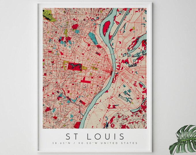 St Louis Map St Louis Poster St Louis Map Poster St Louis - Etsy