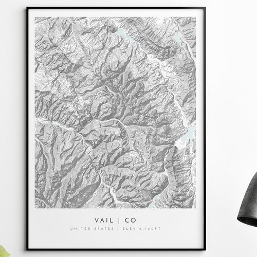 Vail Colorado Topography Topographic Print Contour Map - Etsy