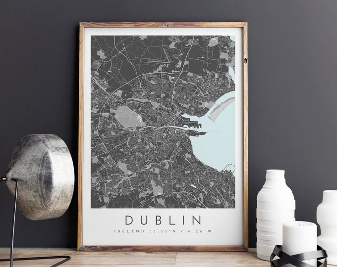 Dublin Map Minimalist Map Dublin Print Dublin Poster | Etsy