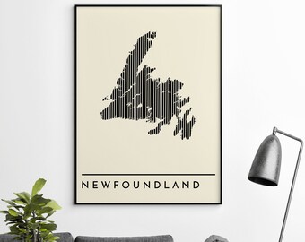Newfoundland Map Poster - Etsy