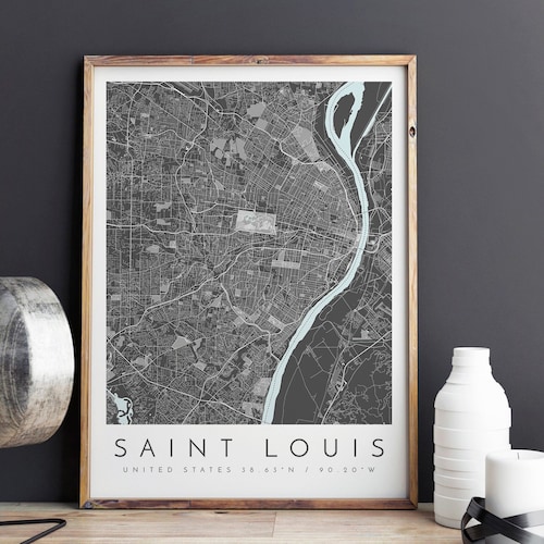 St. Louis Vintage Map Poster Wall Art City Artwork Print - Etsy