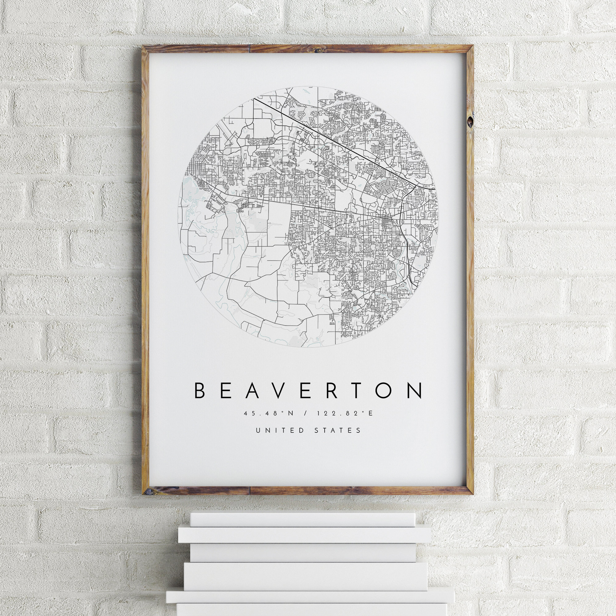 Beaverton Map Beaverton Oregon City Map Home Town Map - Etsy