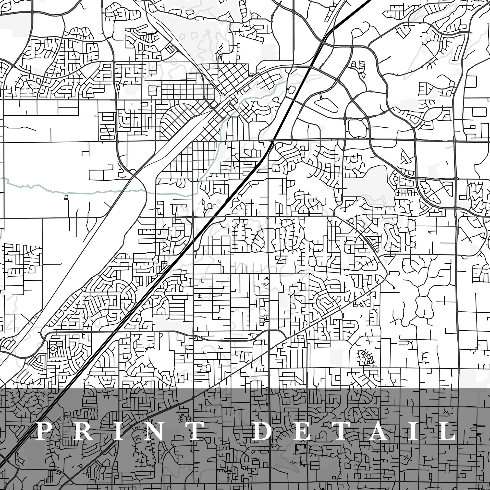 Roseville Map Roseville California City Map Home Town Map - Etsy