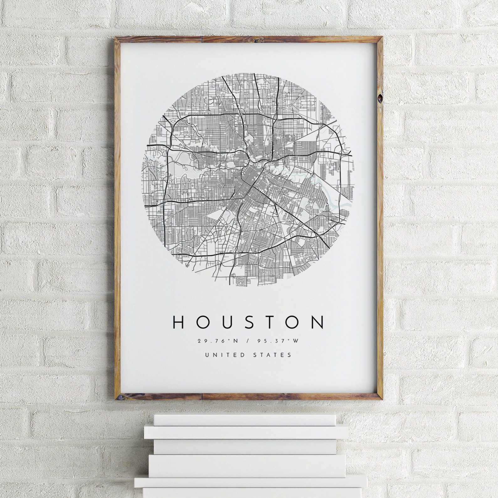 Houston City Map Minimalist Map Houston Print Houston - Etsy