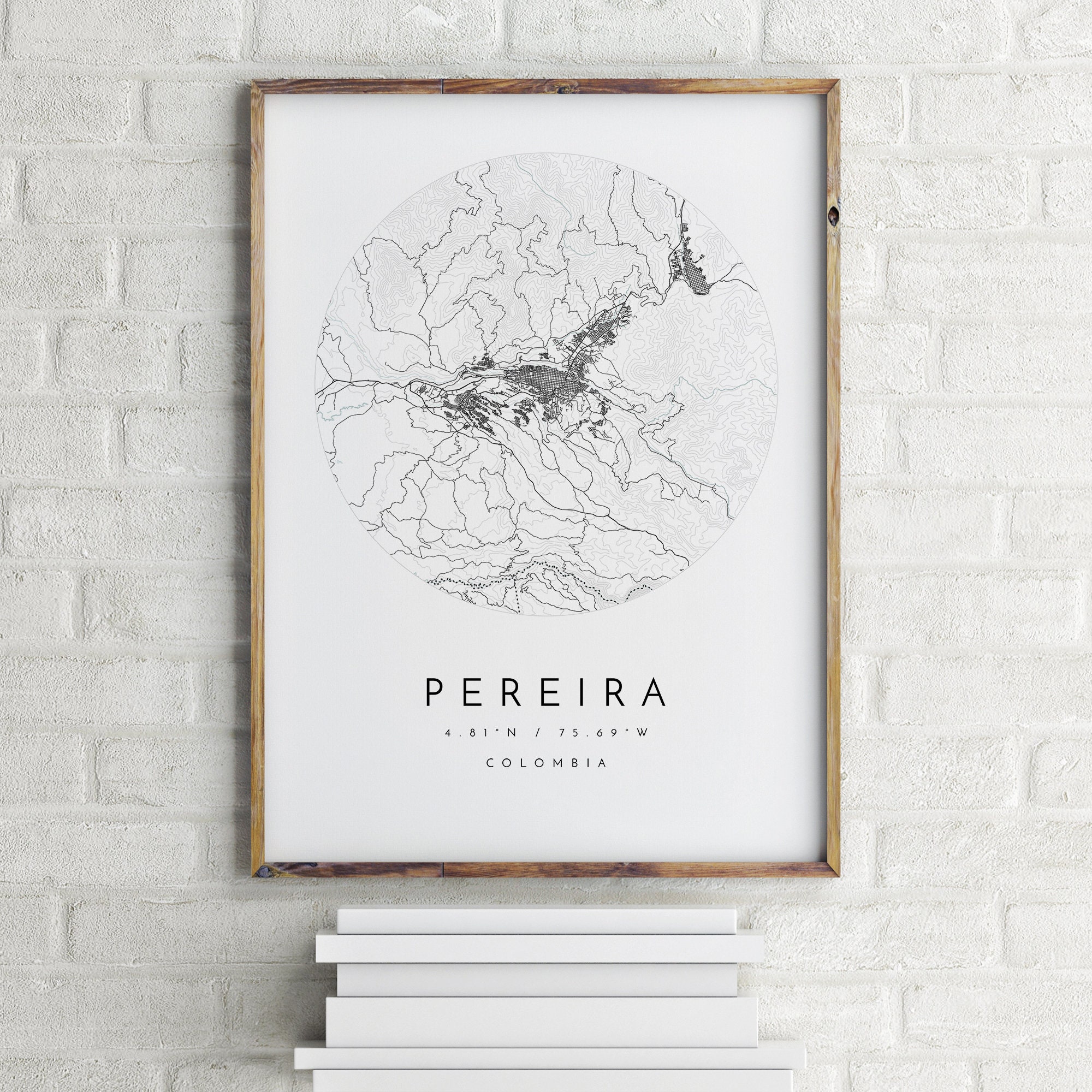 Pereira Map Pereira Colombia City Map Home Town Map | Etsy