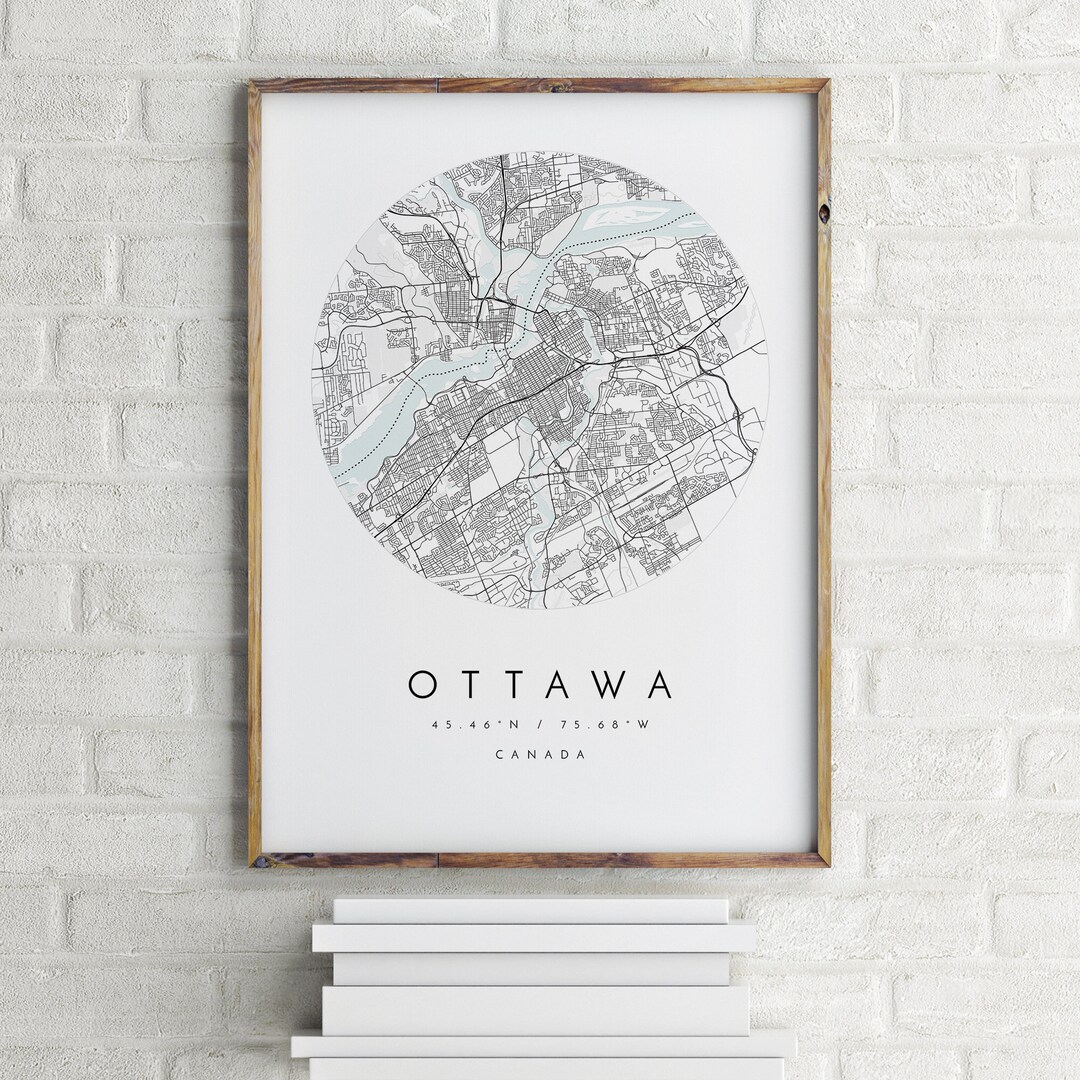 Ottawa Map, Ottawa, Canada, City Map, Home Town Map, Ottawa Print, Wall ...