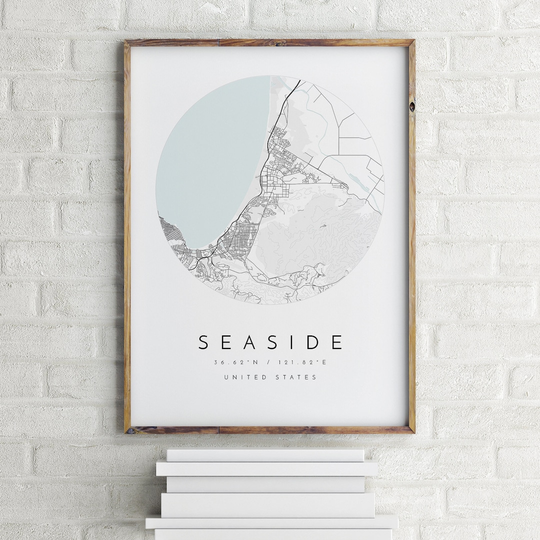 Seaside Map, Seaside, California, City Map, Home Town Map, Seaside ...