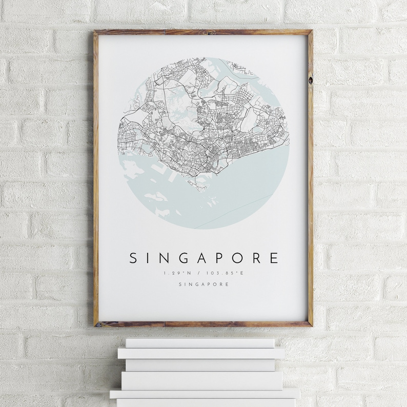 Singapore Map Singapore Poster Singapore Map Poster | Etsy