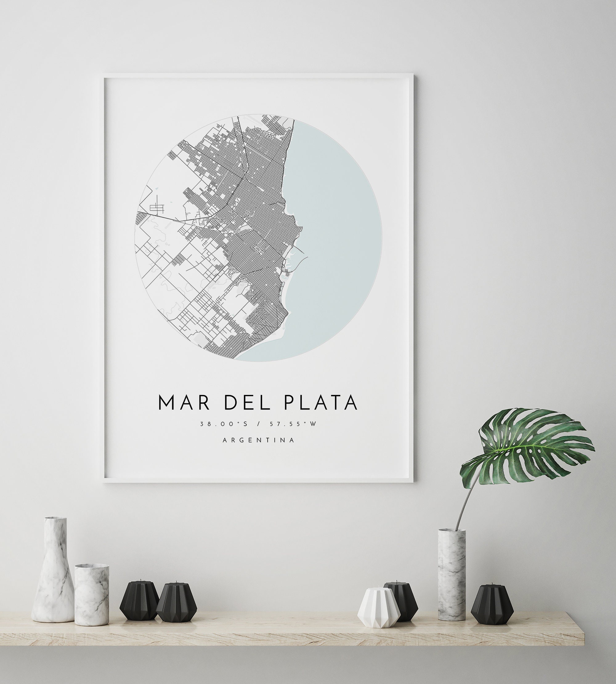 Mar Del Plata Map Mar Del Plata Argentina City Map Home - Etsy