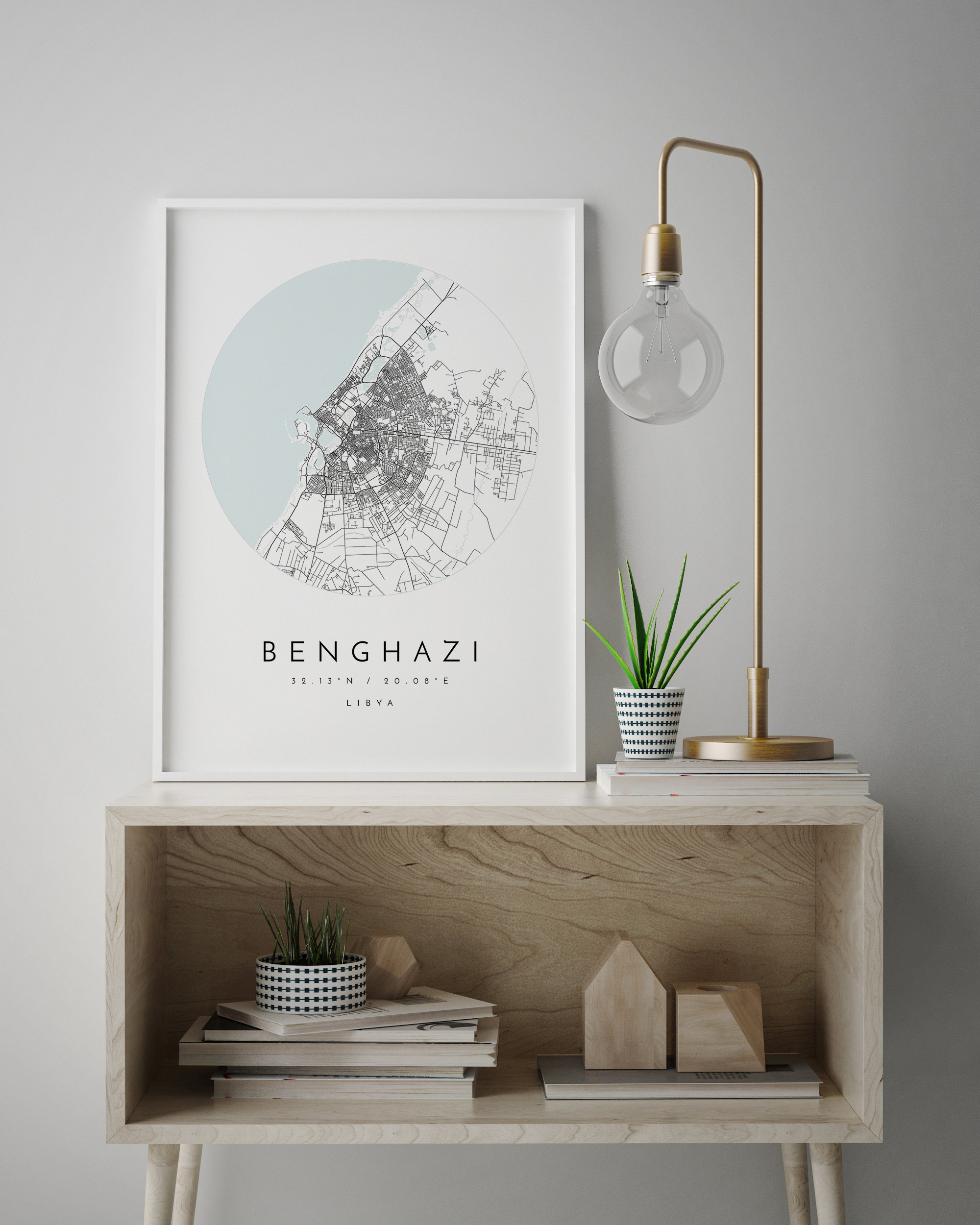 Benghazi Map Benghazi Libya City Map Home Town Map - Etsy