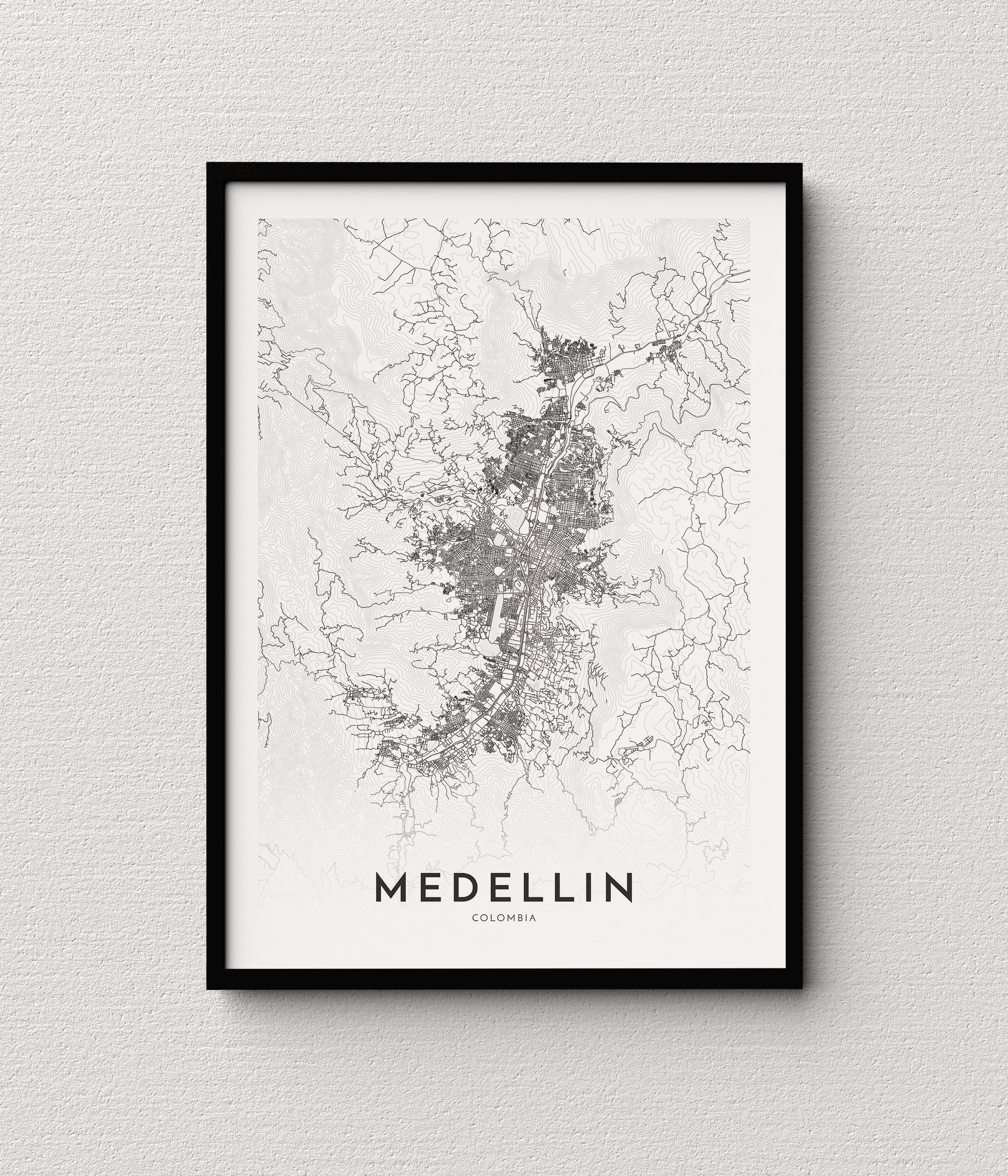 Medellin Map Medellin Colombia City Map Print Map Poster - Etsy