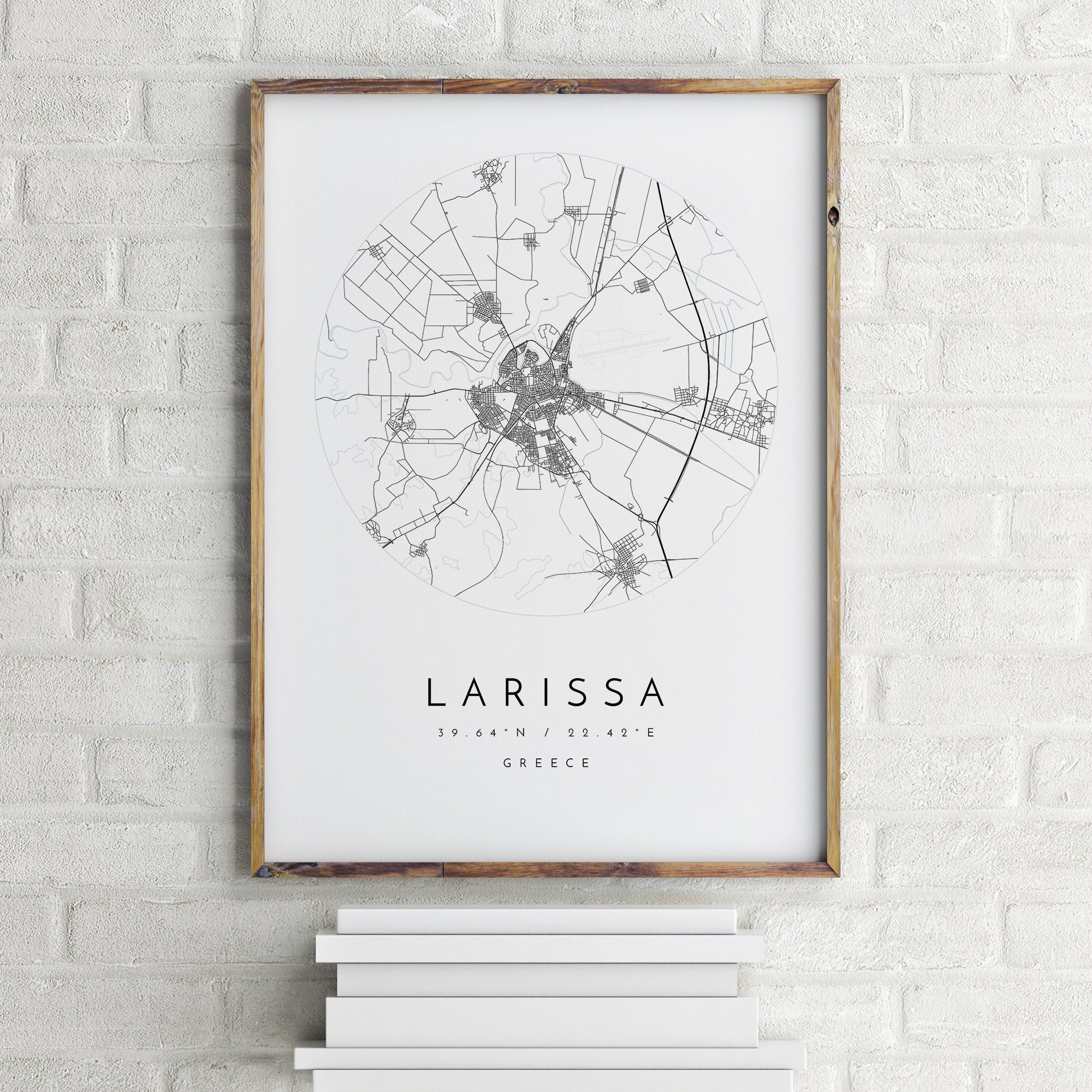 Larissa Map Larissa Greece City Map Home Town Map Larissa - Etsy