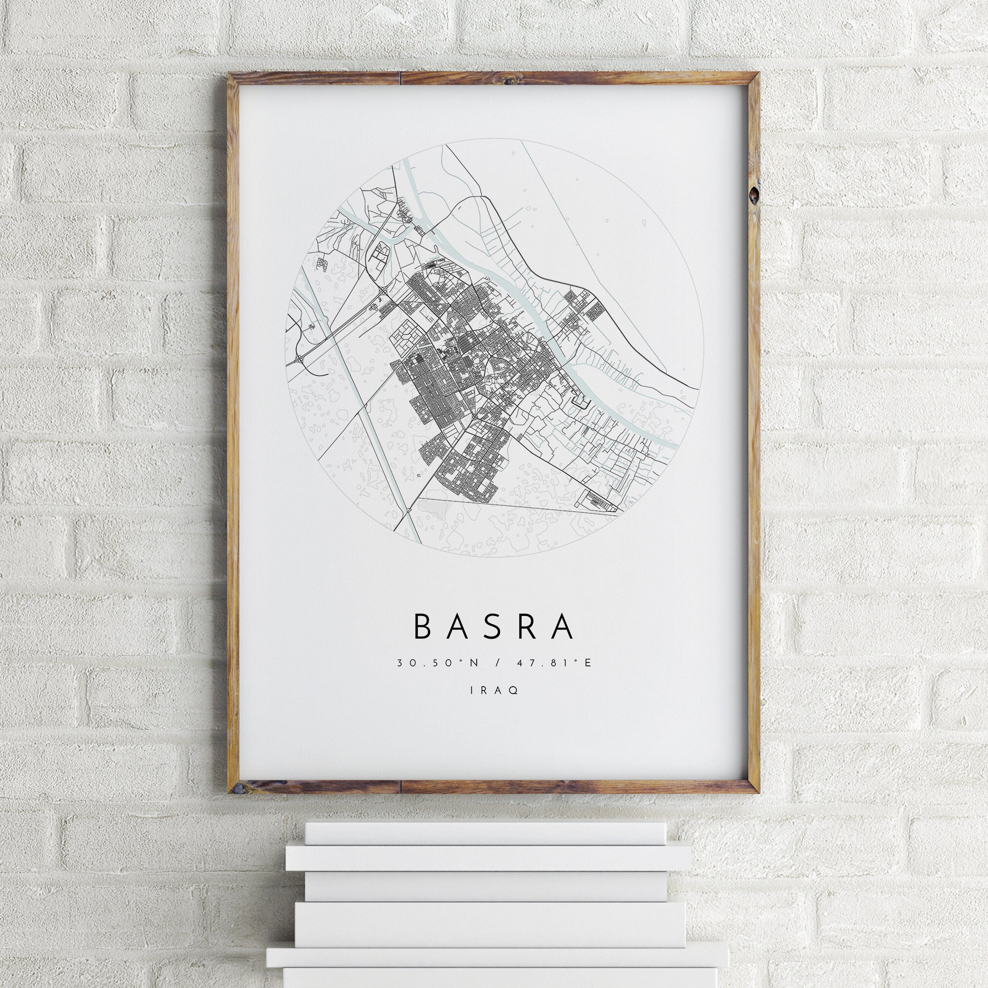 Basra Map Basra Iraq City Map Home Town Map Basra Print | Etsy