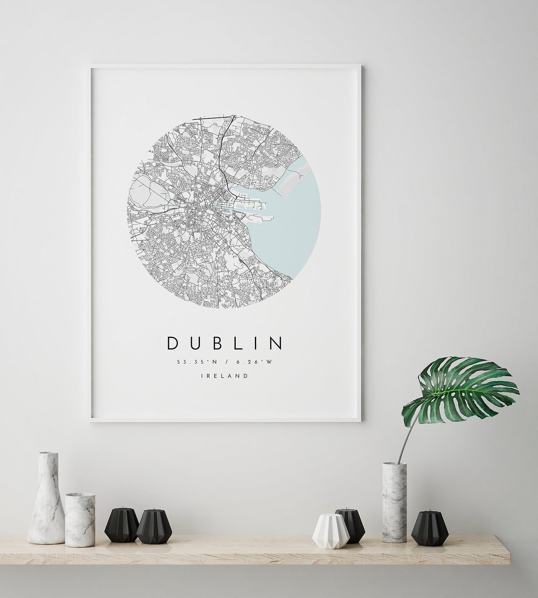 Dublin Map, Minimalist Map, Dublin Print, Dublin Poster, Dublin Art ...