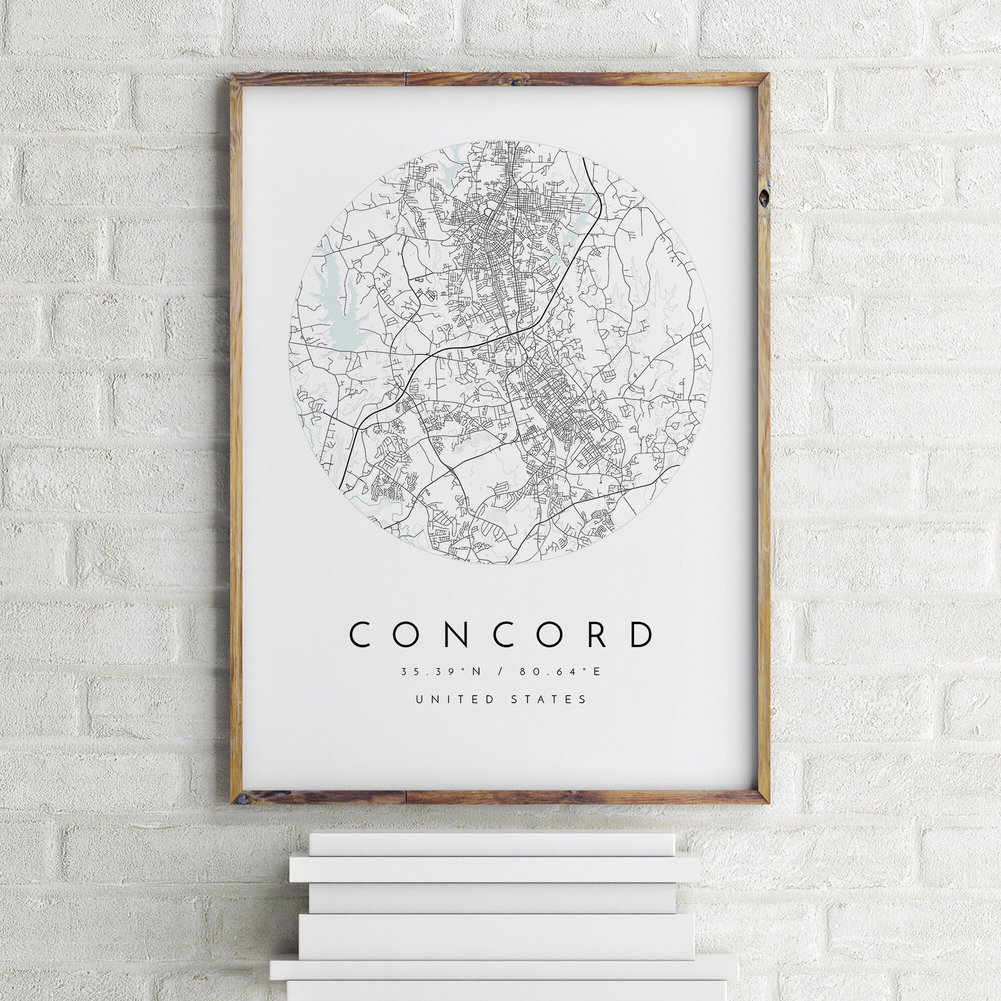 Concord Map Concord North Carolina City Map Home Town Map - Etsy