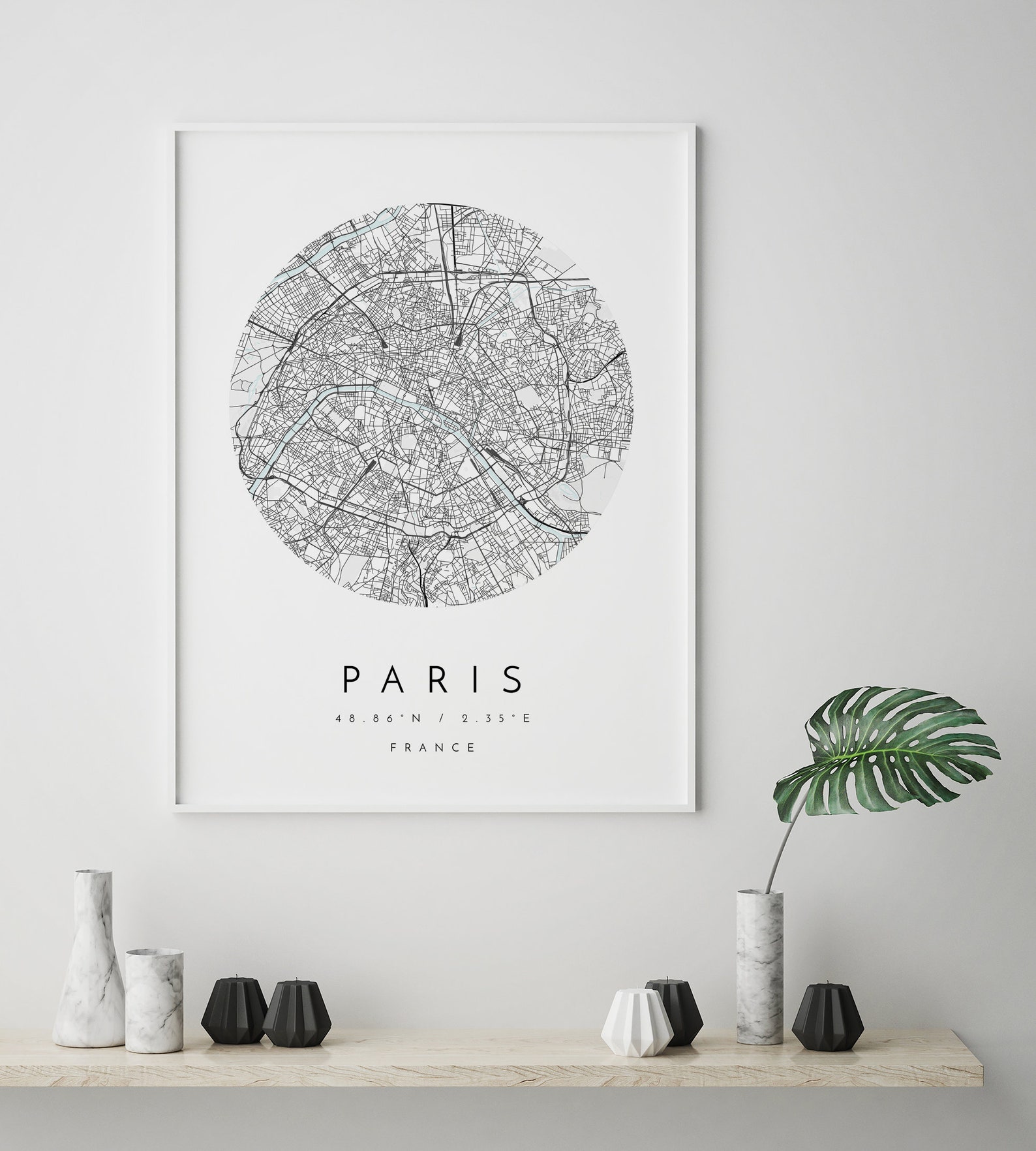 Paris Map Minimalist Map Paris Print Paris Poster Paris | Etsy