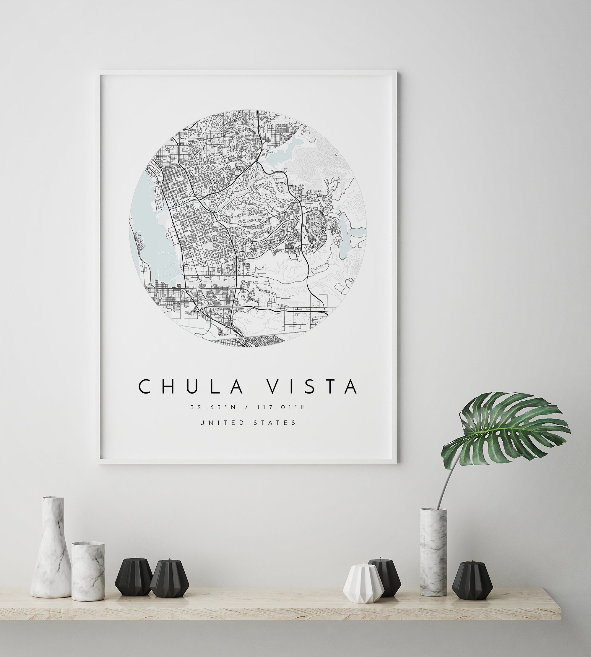 Chula Vista Map Chula Vista California City Map Home Town | Etsy
