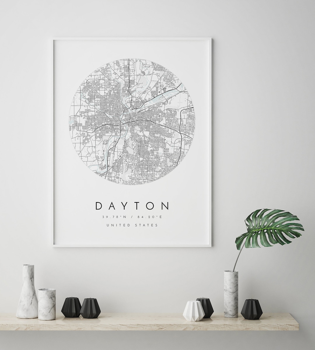 Dayton Map, Dayton, Ohio, City Map, Home Town Map, Dayton Print, Wall ...