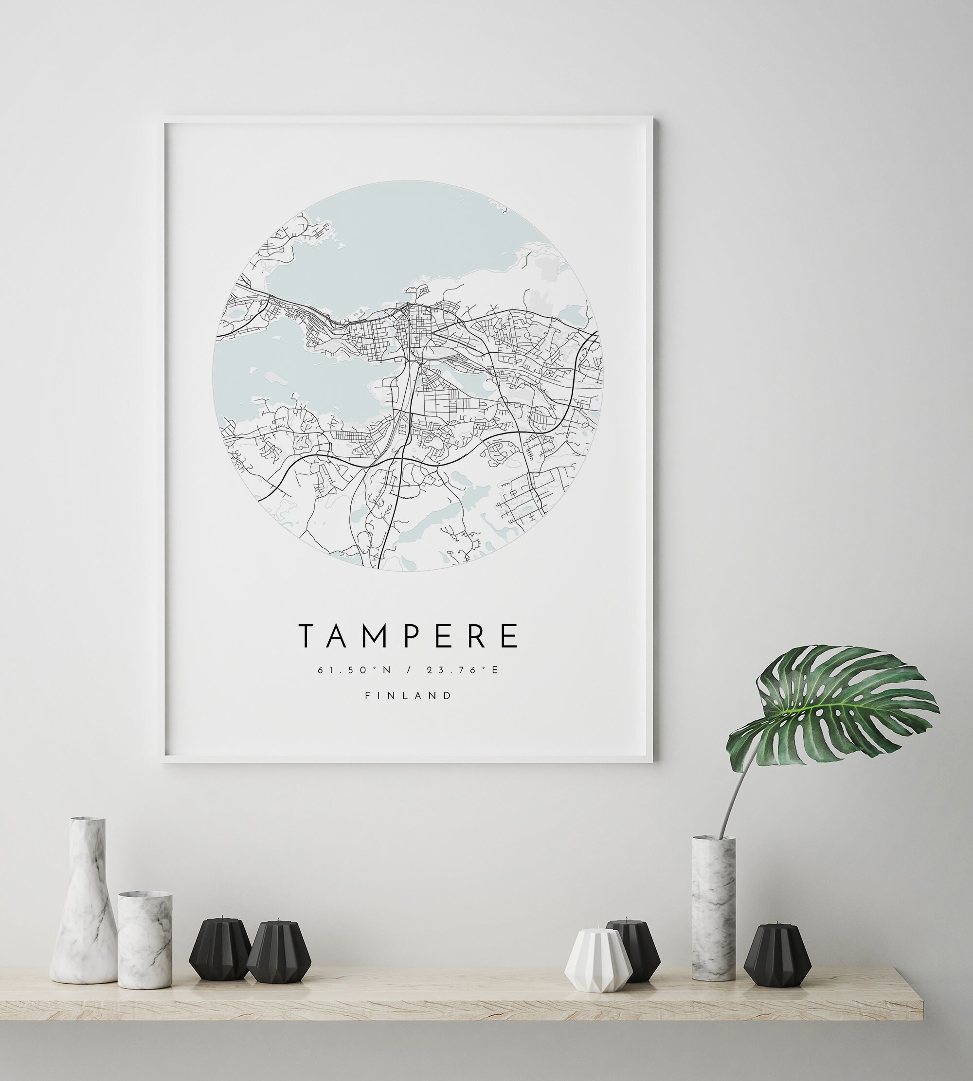 Tampere Map Tampere Finland City Map Home Town Map - Etsy
