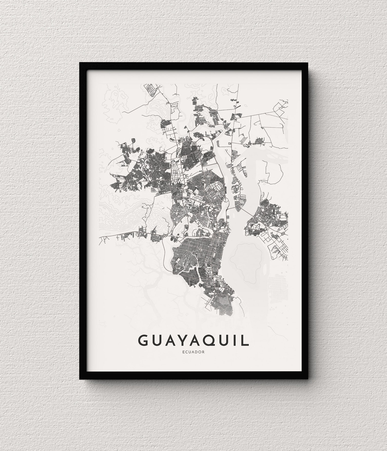 Guayaquil Map Guayaquil Ecuador City Map Print Map Poster - Etsy UK