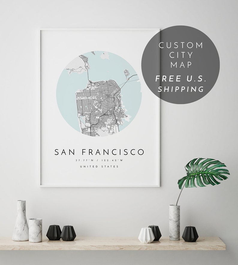 Personalized Map Print Set of Four Map Prints Custom | Etsy