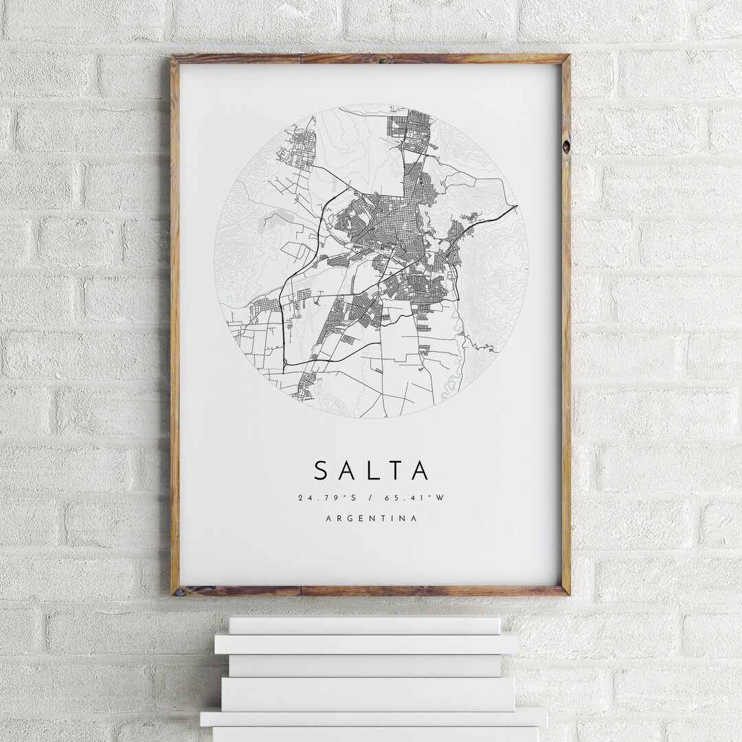 Salta Map, Salta, Argentina, City Map, Home Town Map, Salta Print, Wall ...