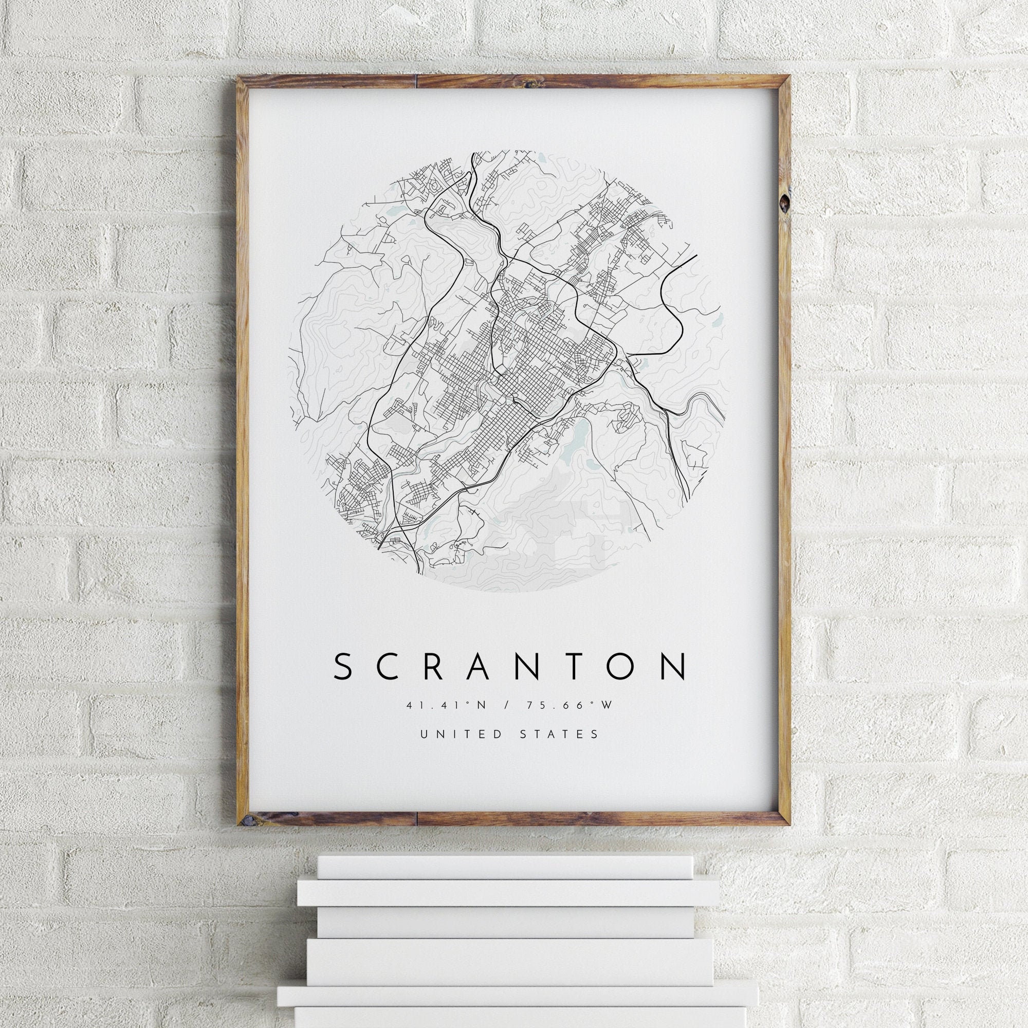 Scranton City Map City Map of Scranton Scranton Map Print - Etsy